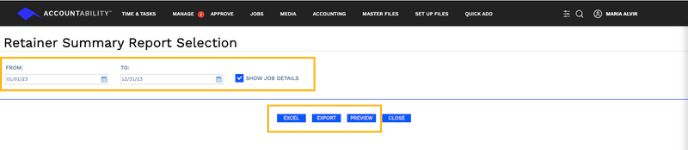 How to create a Retainer Summary Report